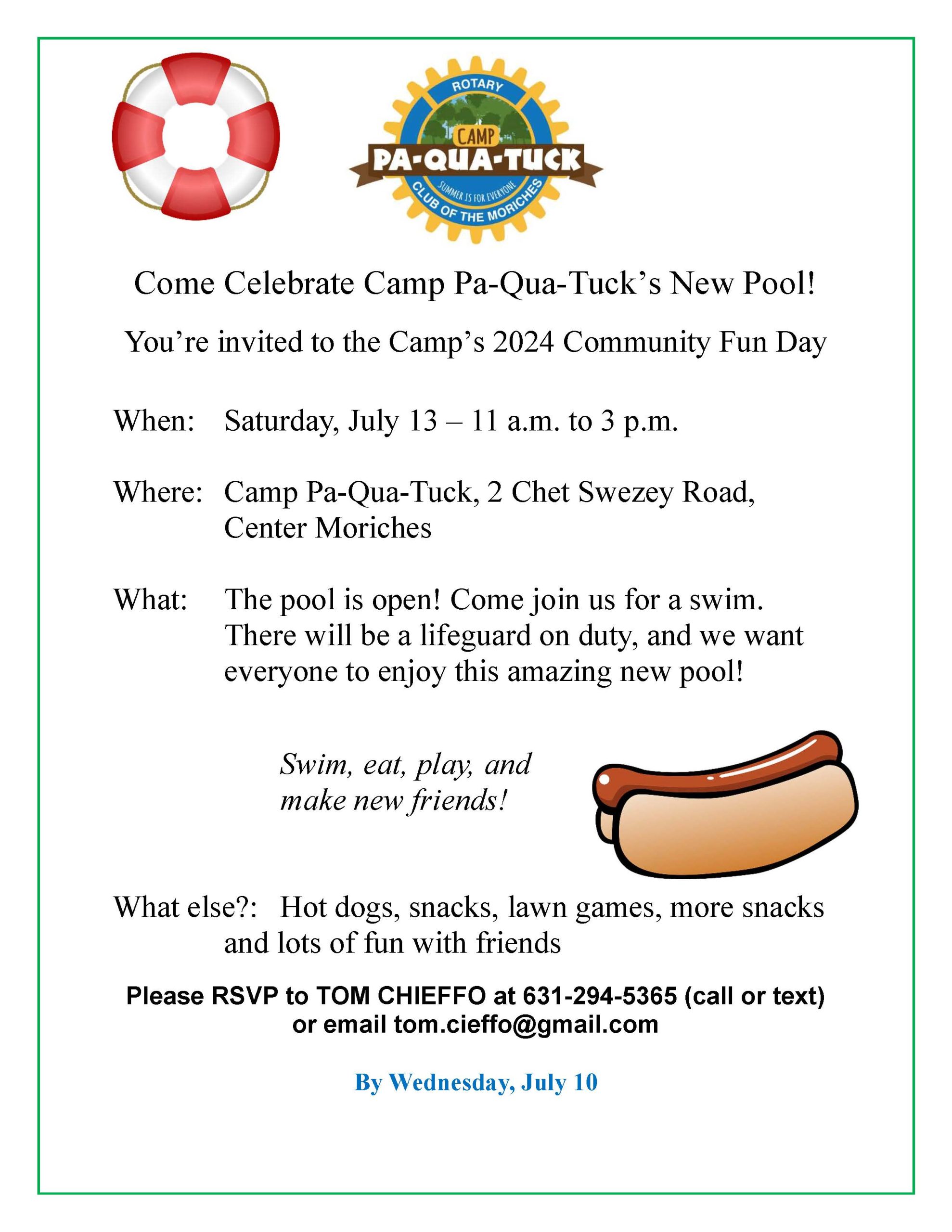 Community Fun Day at Camp Pa-Qua-Tuck! - Chamber of Commerce of the ...